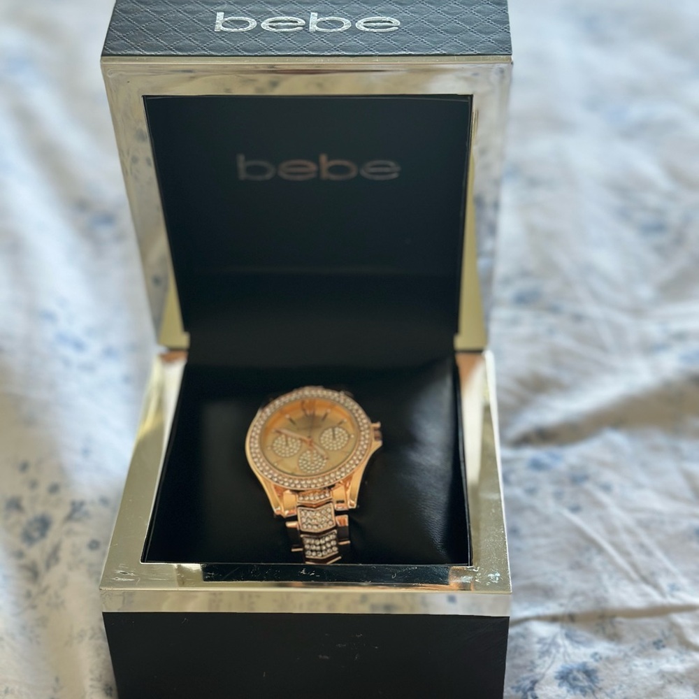 Bebe Rose Gold And Silver Crystal Watch - Gem